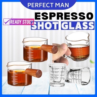 PM - Double Spout Coffee Express Shot Glass Measuring Clear Scale ...