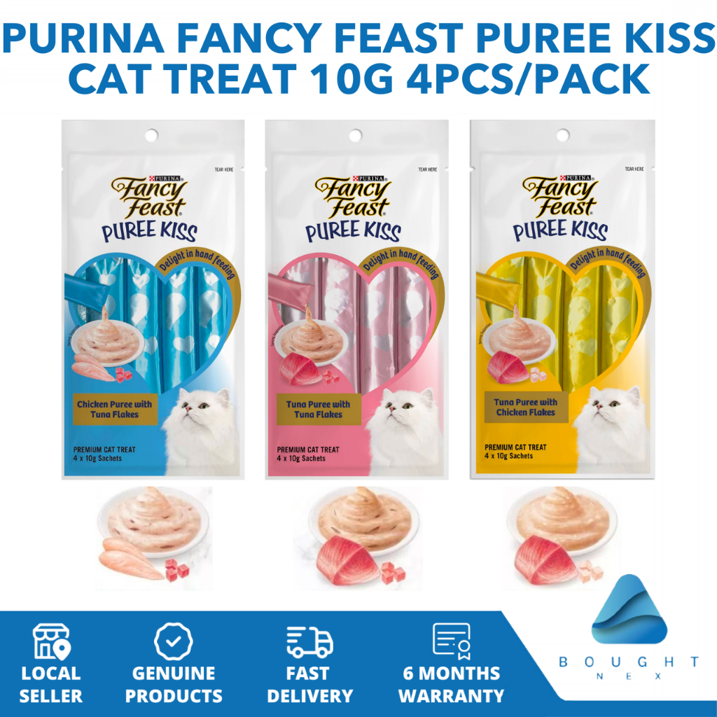 Purina Fancy Feast Puree Kiss Cat Treat Chicken and Tuna Puree Flakes ...