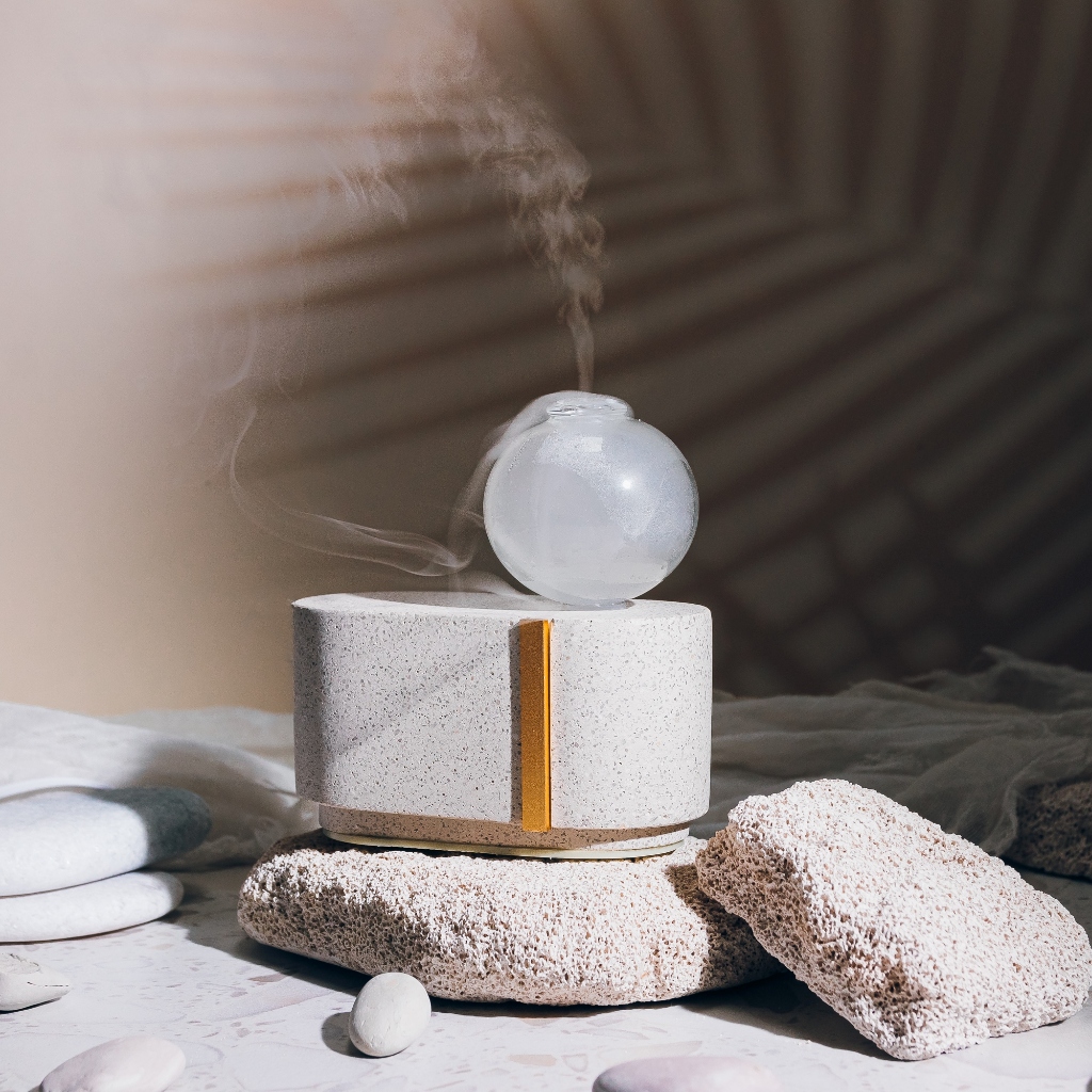 [Free Essential Oil] Aroma Matters -White Cement Nebulizer | Shopee ...
