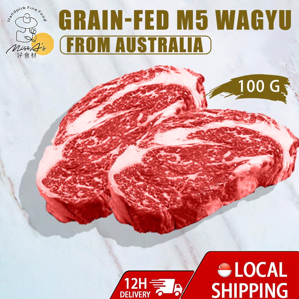 [Miss A's] Beef Steak Grain-Fed M5 Full Blood Wagyu Ribeye 100g | Shopee Singapore
