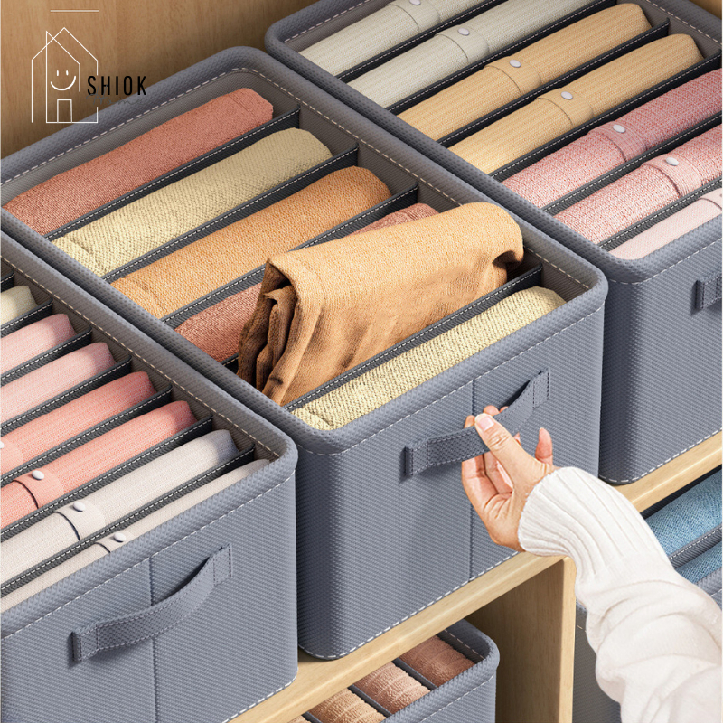🇸🇬 Ready Stock Foldable Clothe Storage Box Clothing Jean Pant Underwear ...