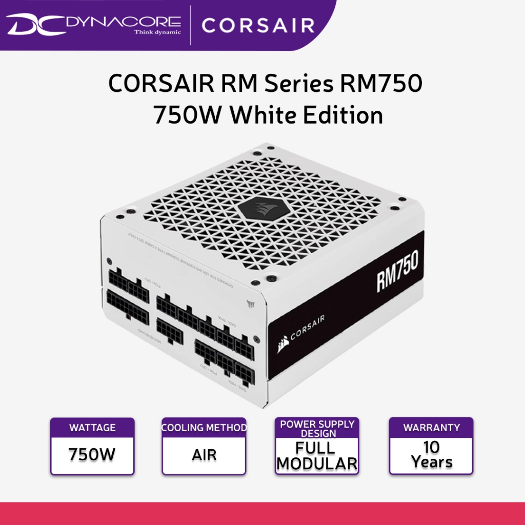 CORSAIR RM Series RM750 750W White Edition ATX 80 PLUS GOLD Certified ...