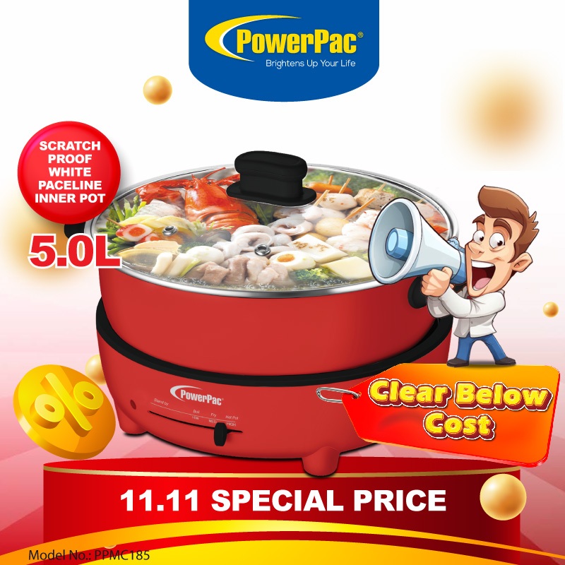 PowerPac 5L Steamboat & Multi Cooker (PPMC185) | Shopee Singapore