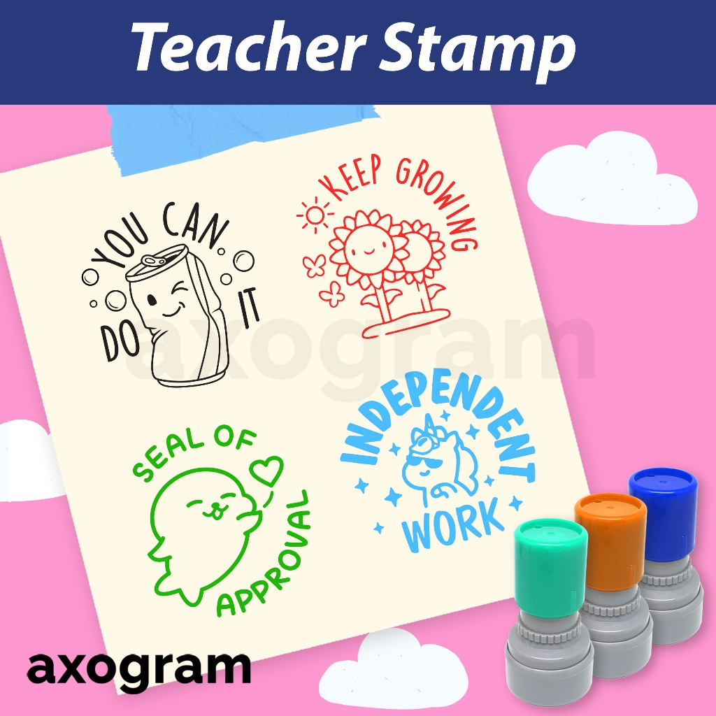 AFFIRMATION Teacher Round Stamp | Student Feedback Self Inking Stamp ...