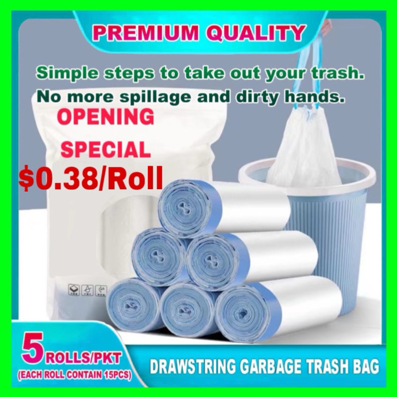 💯 *CHEAPEST 46x60cm Handle Trash Bag, Enhanced Durability. 45x50cm ...