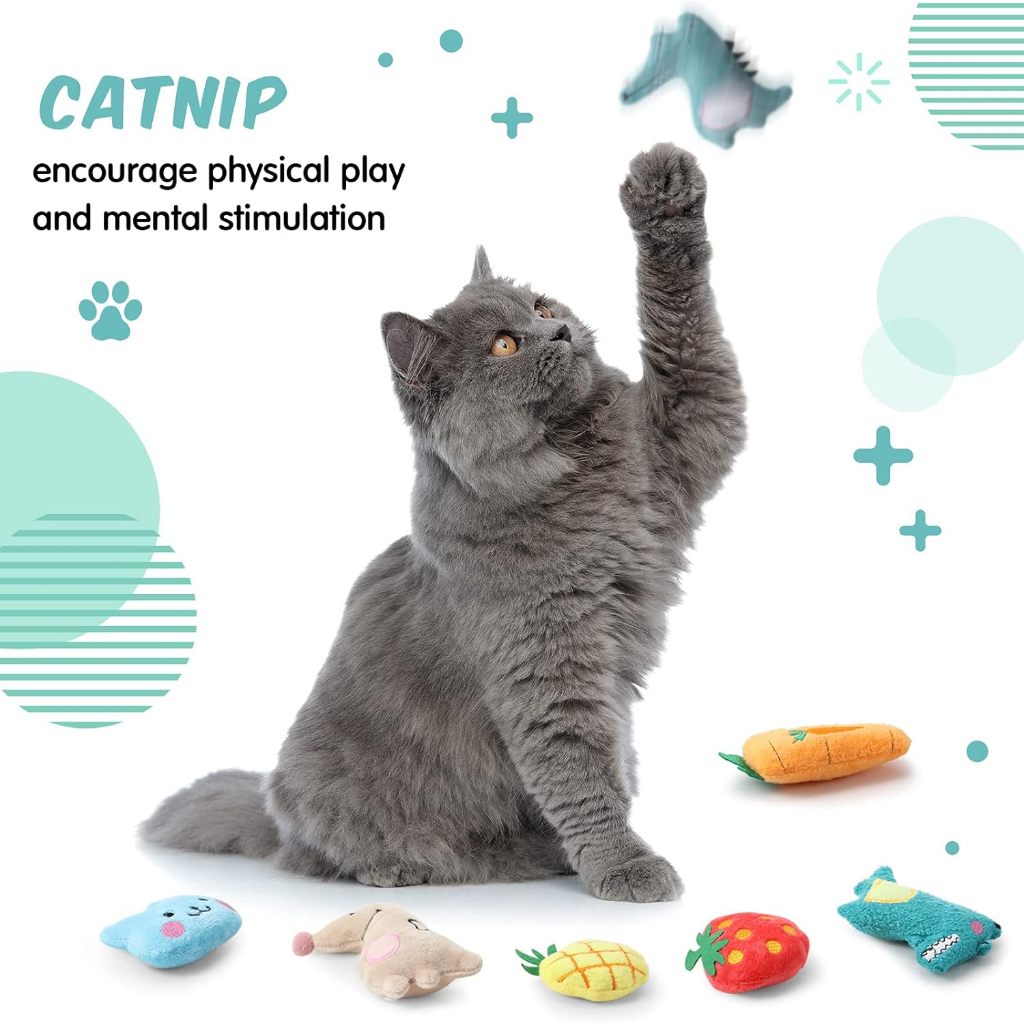 【SG Local Seller】Catnip Toys for Indoor Cats – Soft Chew Pillow Toy ...