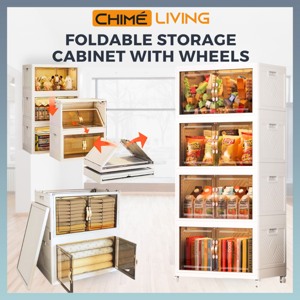 Foldable Folding Cabinet Wardrobe with Wheels | Collapsible Drawer ...
