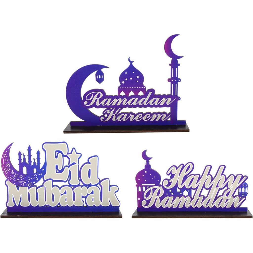 HARI RAYA Table Sign Wooden Ramadan Kareen Eid Mubarak Table ...