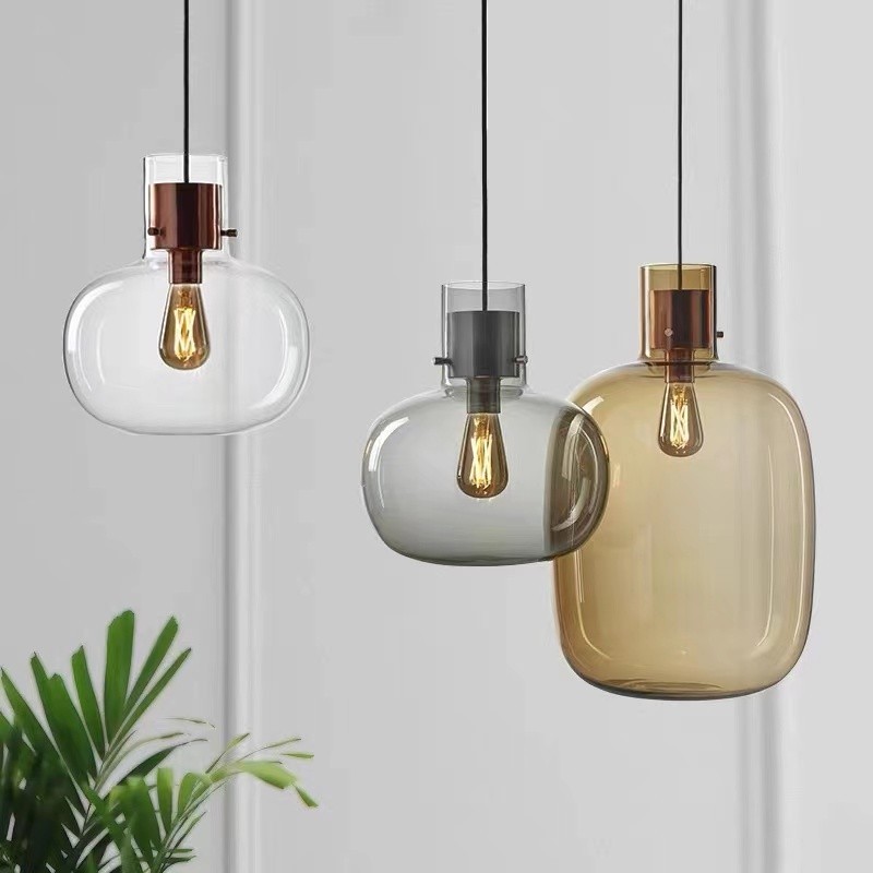 PLH BLLN Nordic Crystal Glass Pendant Light with E27 Light Bulb ...