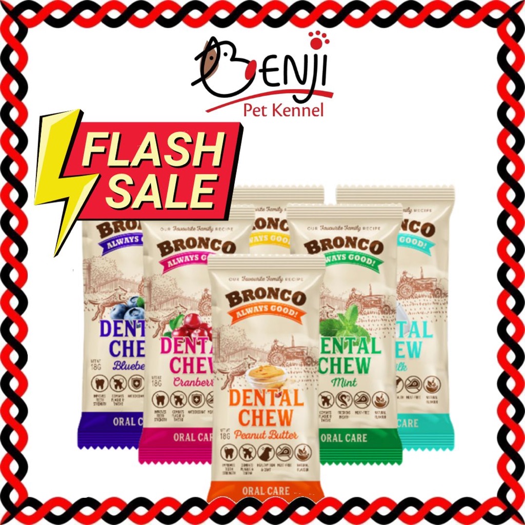 Bronco Dog Dental Chew 18g 2pcs | Shopee Singapore