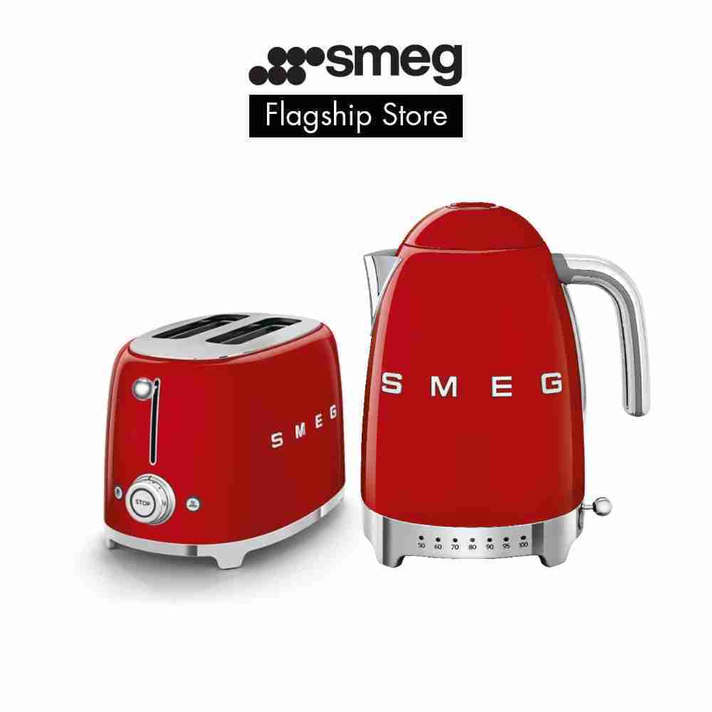 SMEG Breakfast Set,1.7L LVariable Temperature Kettle + 2 Slice Toaster ...