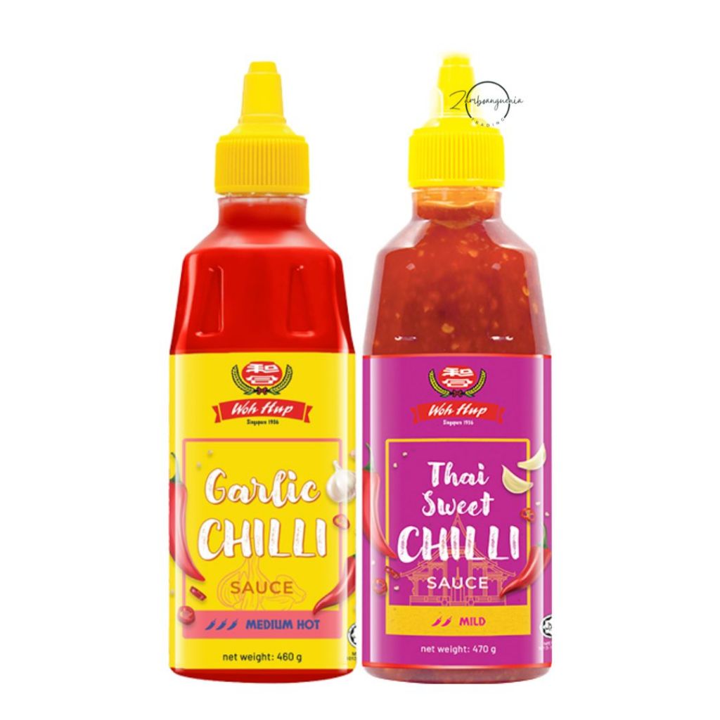 WOH HUP Chilli Sauce (Garlic Chilli | Thai Sweet Chilli) (460g) [SG ...
