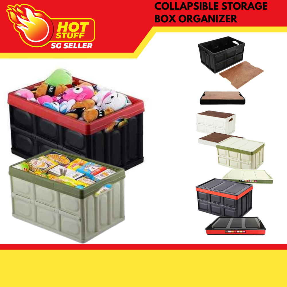 [SG SELLER] Collapsible Storage Box VOZUKO Crate with Lid Folding ...