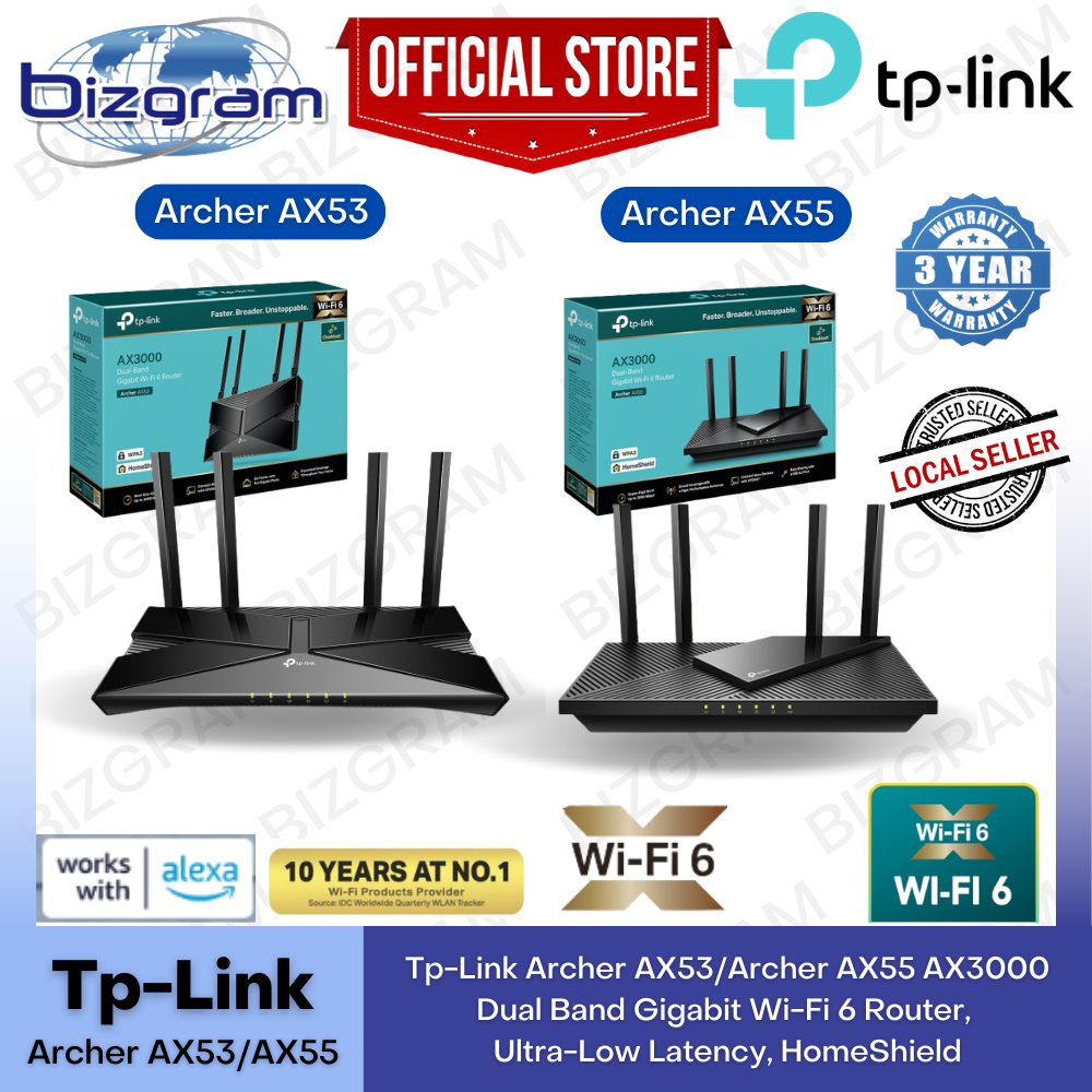 (NEW) Tp-Link Archer AX53/Archer AX55 AX3000 Dual Band Gigabit Wi-Fi 6 ...
