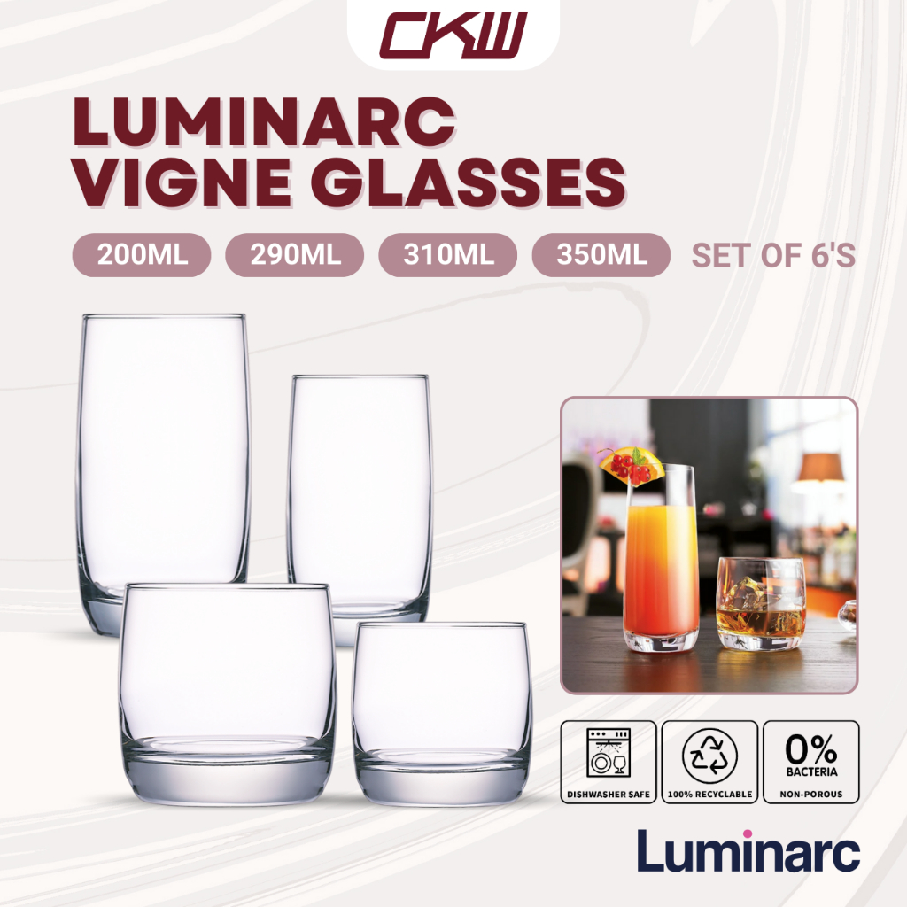 Luminarc Vigne Highball Old Fashioned Glass, Set of 6's [ Cocktail Rock ...
