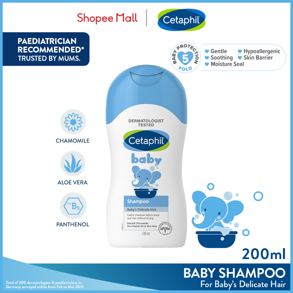 CETAPHIL BABY Shampoo with Natural Chamomile Formula 200ml [Tear-Free ...