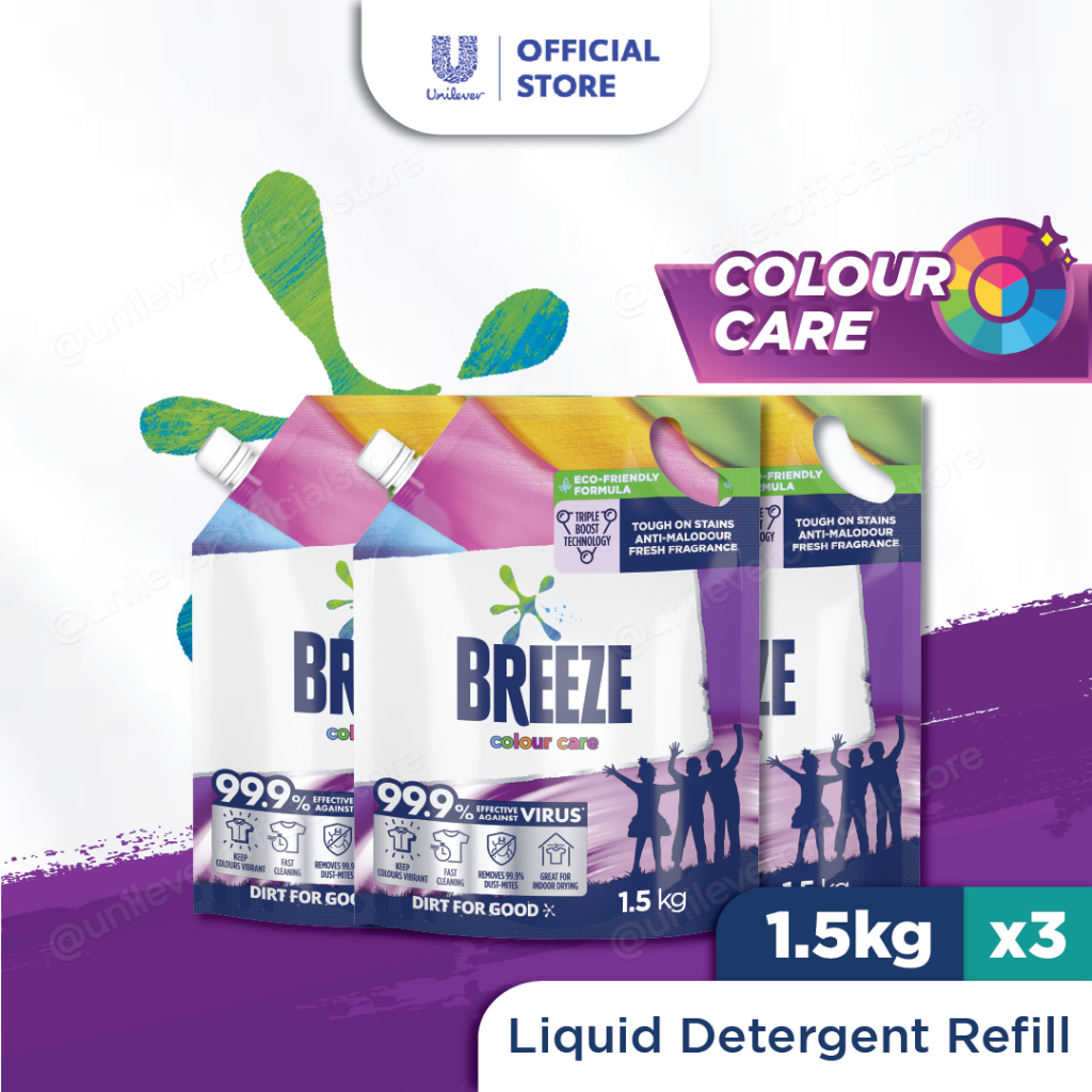 [Bundle of 3 Refill] Breeze Liquid Detergent Refill 1.5kg | Shopee ...