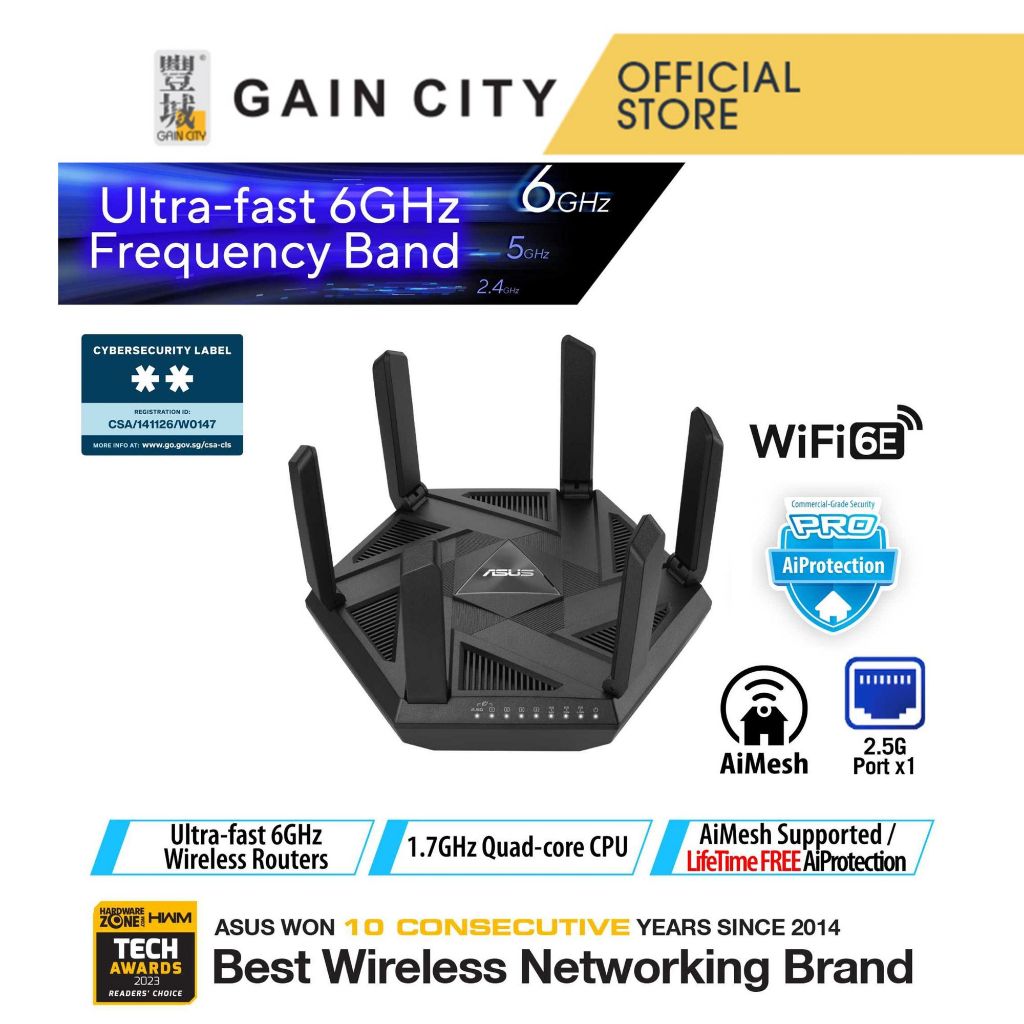 Asus Axe7800 Tri-band Wifi 6e 802.11ax Router Mu-mimo (574 + 2404 ...