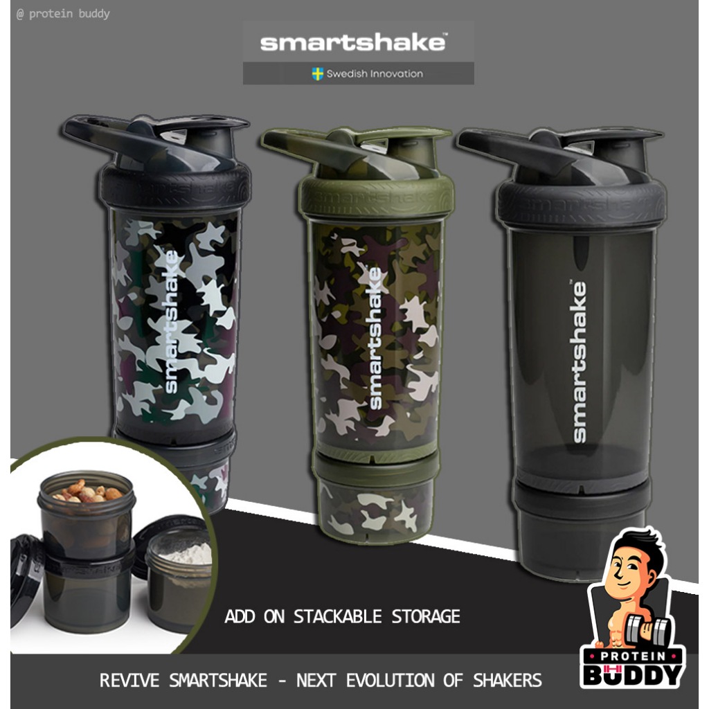 SMARTSHAKE Revive Protein Shaker 750ml Shaker Bottle w/ Detachable ...