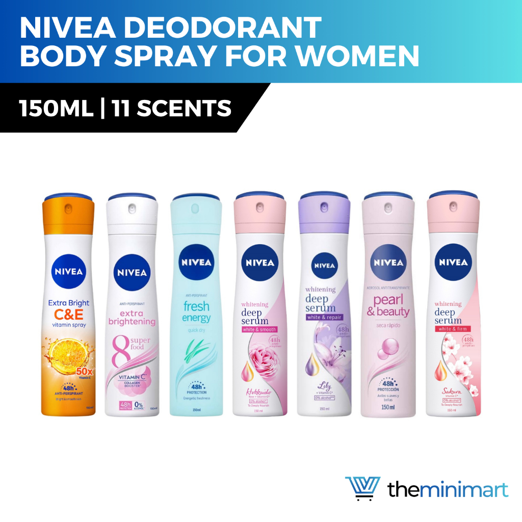 Nivea Deodorant Body Spray - For Women, 150ml, Fresh & Long-lasting ...