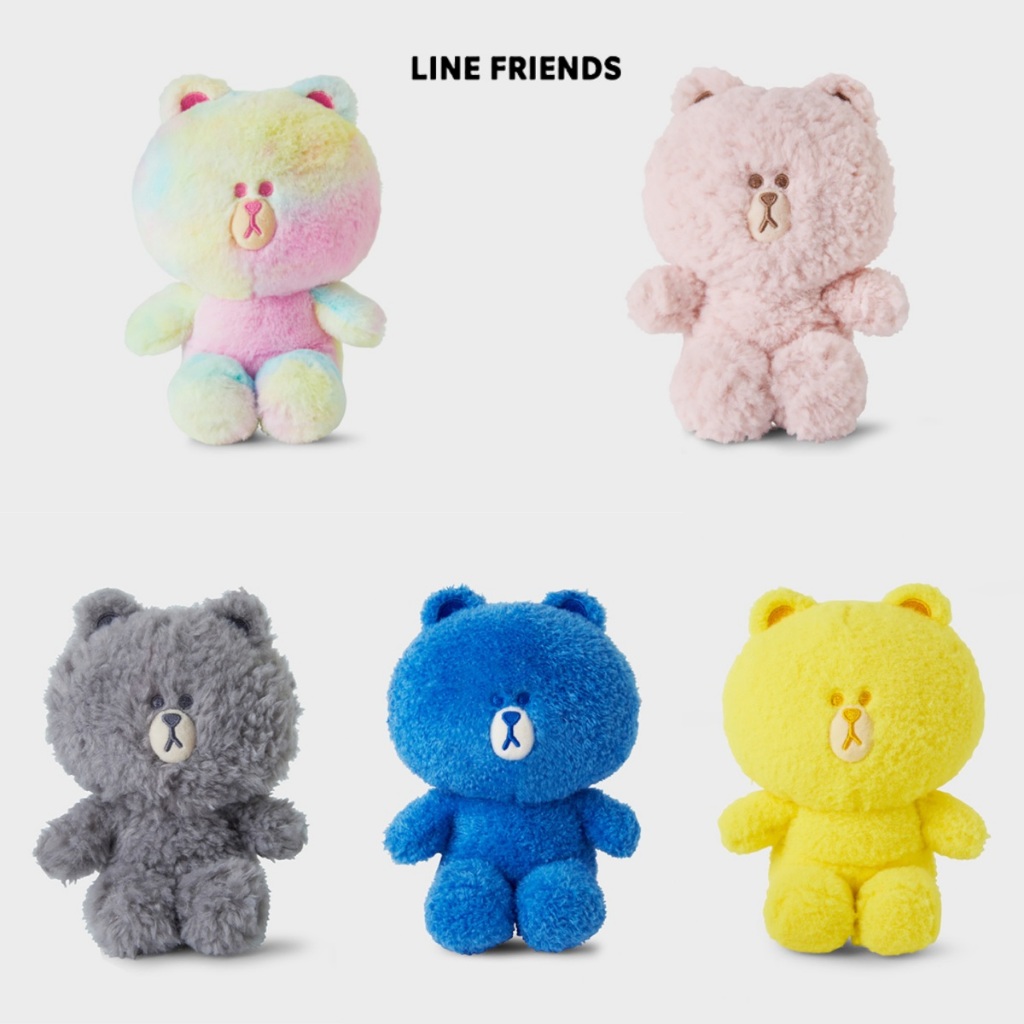 [Line Friends] Korea Bear Character Color Brown Small Sitting Plush ...