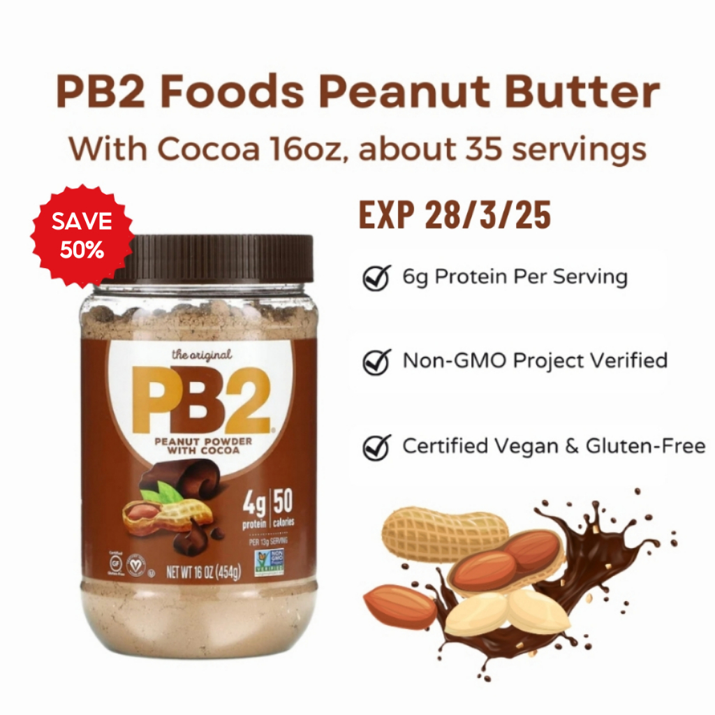 PB2 Foods, The Original PB2, Powdered Peanut Butter, Original, 6.5 oz ...