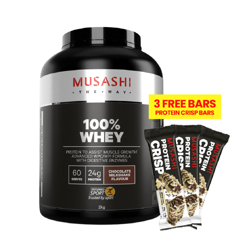 [Free 3pcs Musashi Crisp Bars] Musashi 100% Whey Powder 2kg Assist ...