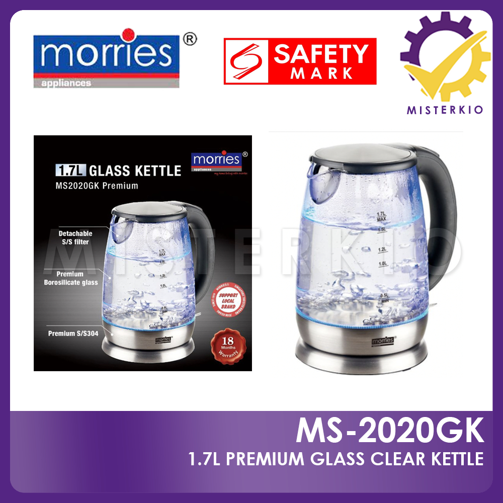 Morries 1.7L Glass Electric Kettle MS 2020GK Premium with Safety Mark ...