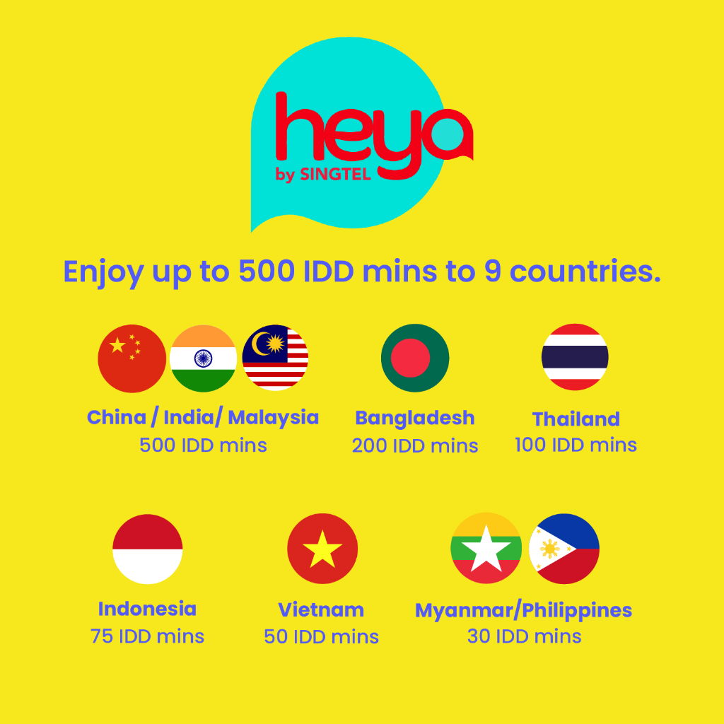 heya SGD5 IDD | Shopee Singapore