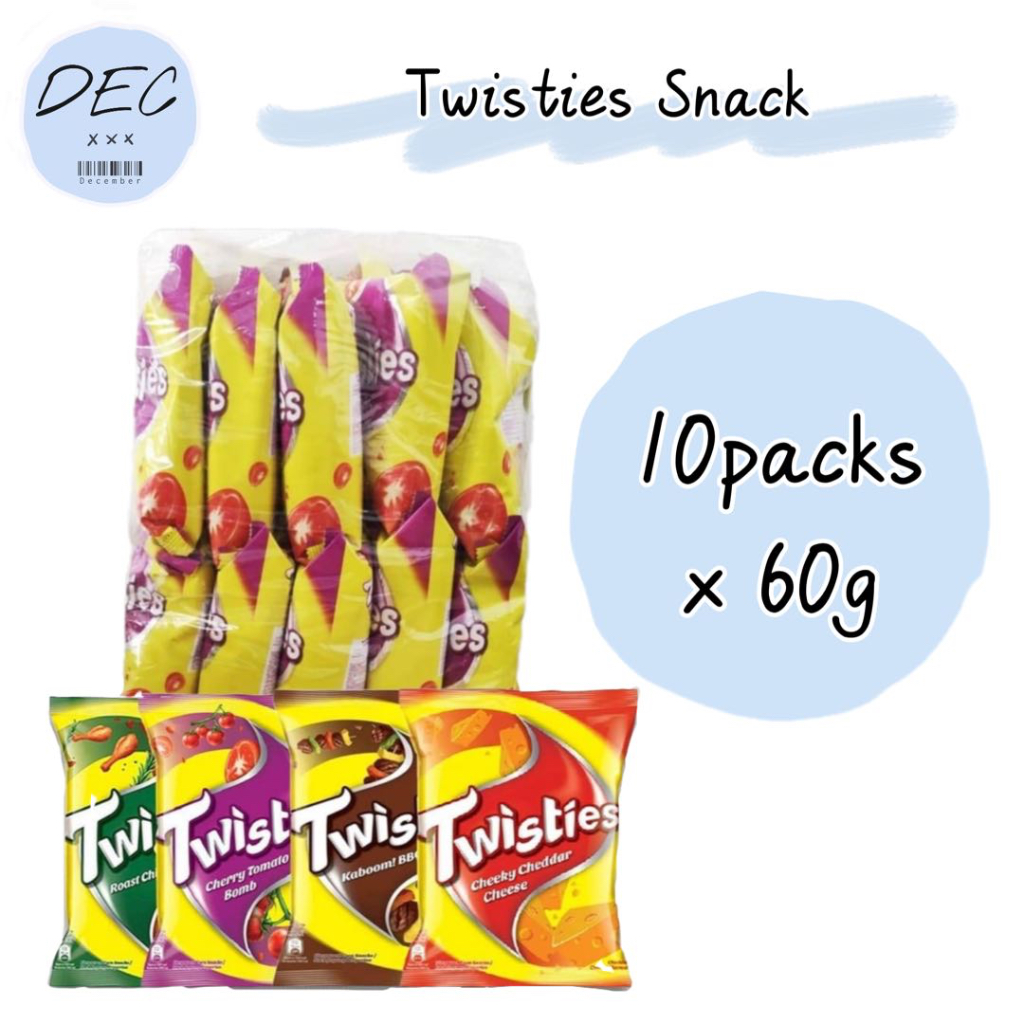 Twisties Snack Roasted Chicken / BBQ Curry / Cheese / Tomato 60g x 10 ...