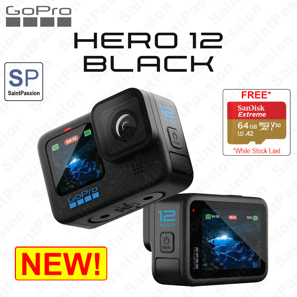 GoPro Hero 12 Black - 5.3K/4K HDR Video, 27MP Photo, HyperSmooth 6 ...