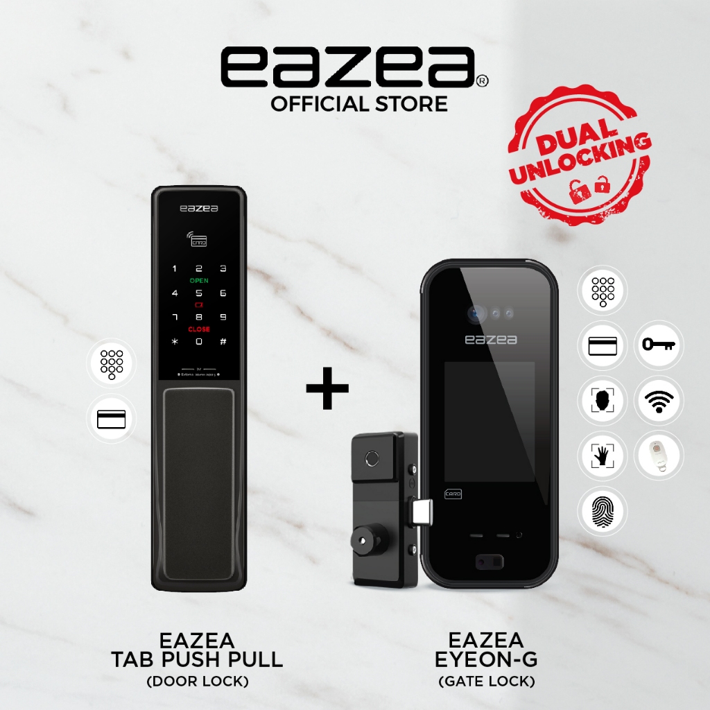 [Door + Gate] Eazea Tab Push Pull Digital Door Lock + Eyeon-G Digital ...