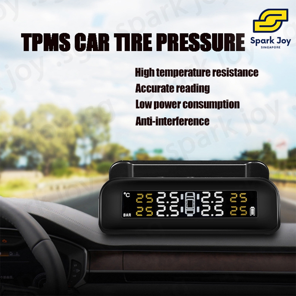 【SG】Real-time Display Wireless Solar Power Tpms Car Tire Pressure Alarm ...