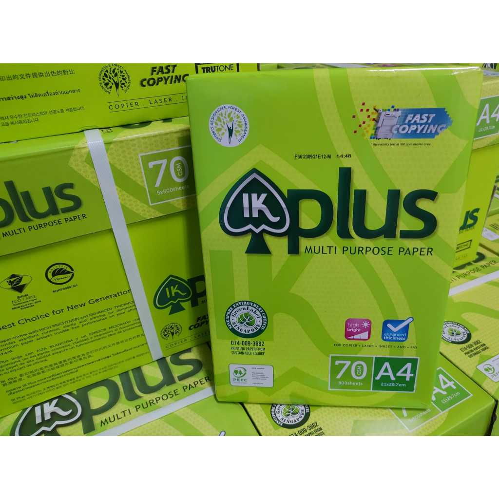 IK Plus Copy Paper A4 70gsm ( Box of 5 Reams) | Shopee Singapore