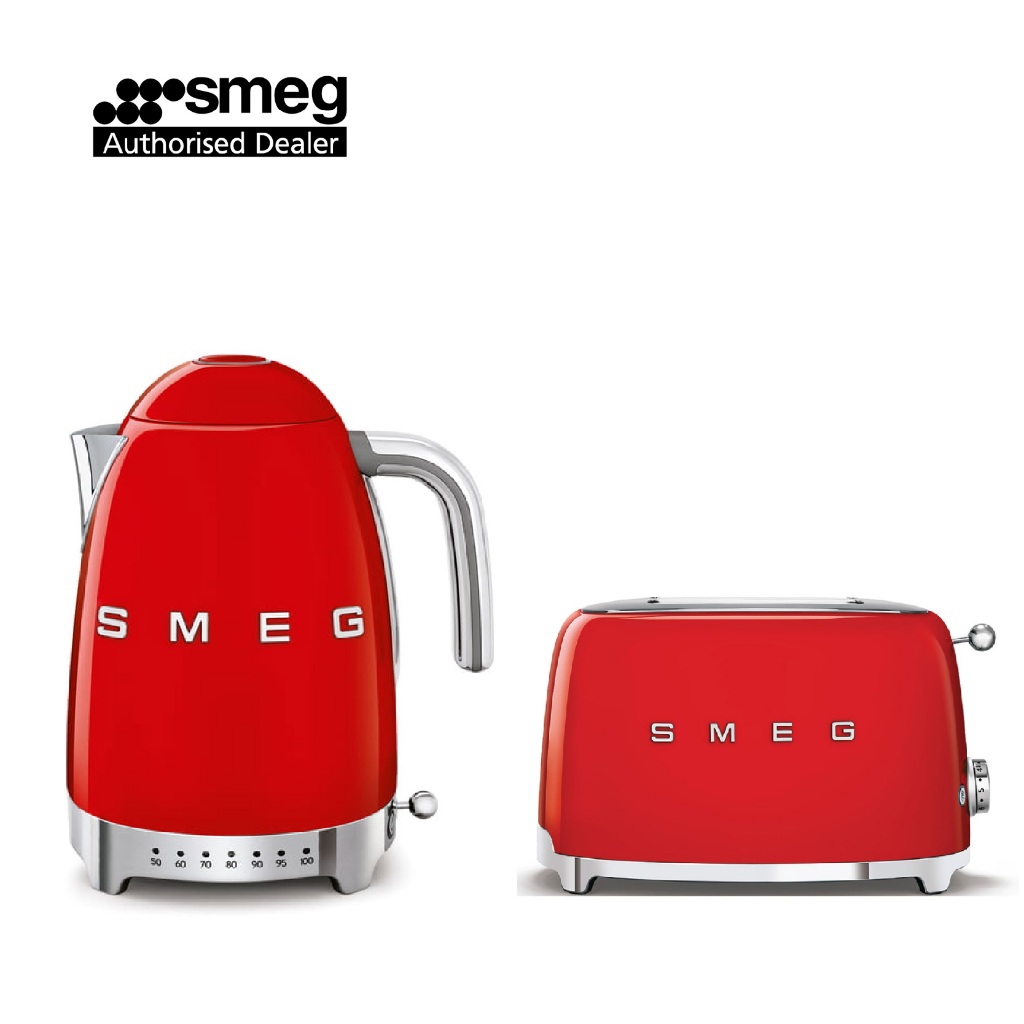 Smeg Breakfast Set Kettle KLF04RDUK + Toaster TSF01RDUK (Red) | Shopee ...