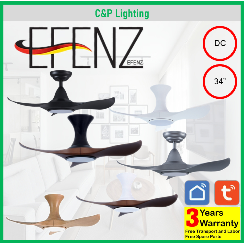 Efenz Thurman 343 34" Smart Wifi 3 Blades Designer Ceiling Fan With LED ...