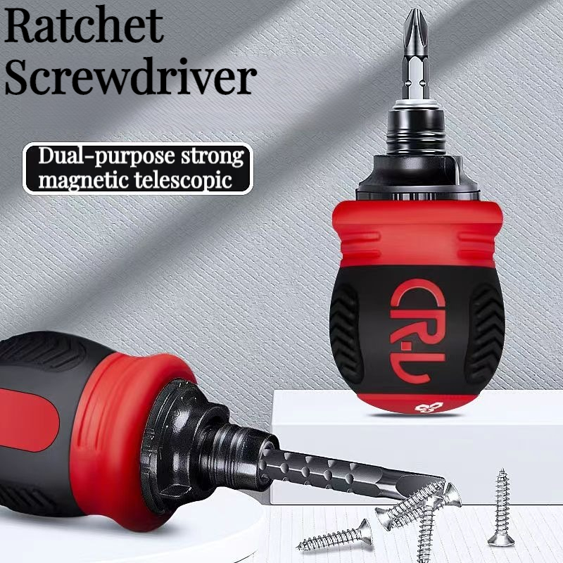 Imported ratchet dual-purpose screwdriver Double-head cross one-line ...