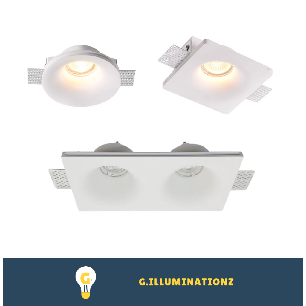Single / Double Trimless Gypsum Anti-Glare GU10 Recessed Spot Light ...