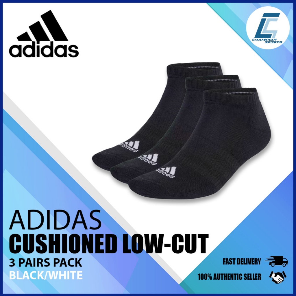 Adidas Cushioned Low-cut Socks 3 Pairs (IC1332) (KK1/RO) | Shopee Singapore