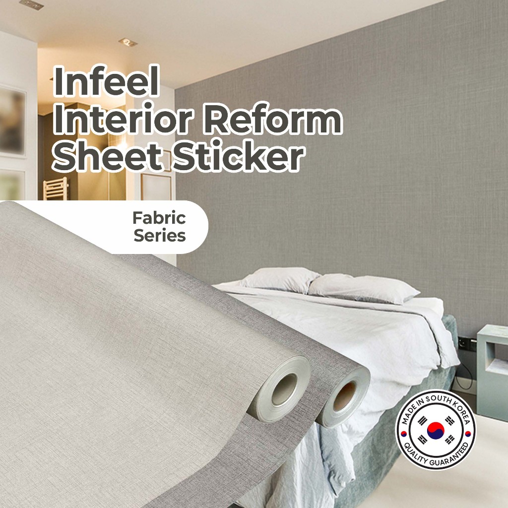 Lovehouse226 Infeel Laminate Sticker Fabric Linen Effect Wallpaper ...