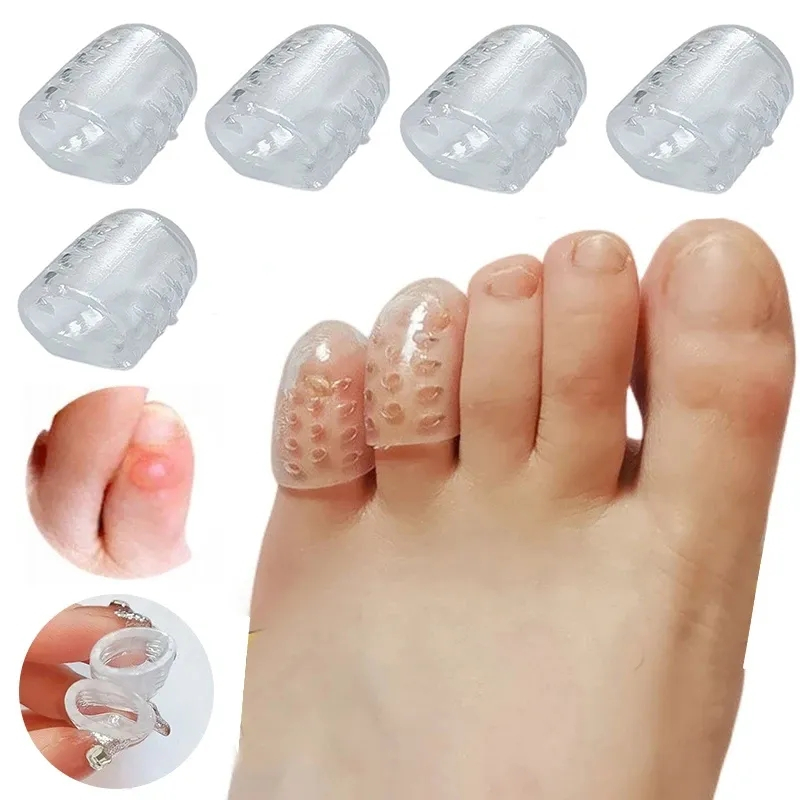 Toe Cover Silicone Protector Small Toes Tight Shoes Foot Corns Blisters ...