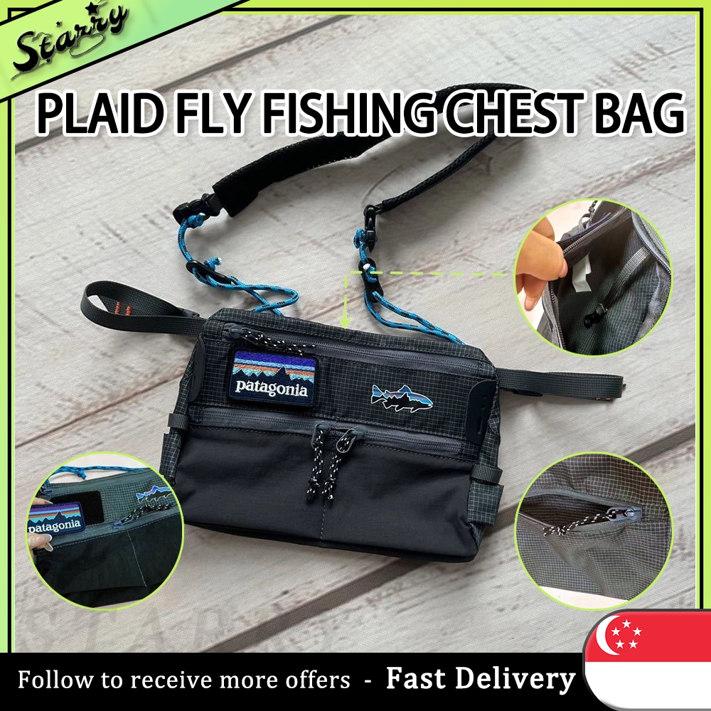 SG Outdoor Plaid Fly Fishing Chest Bag Street Bag Shoulder Waterproof ...