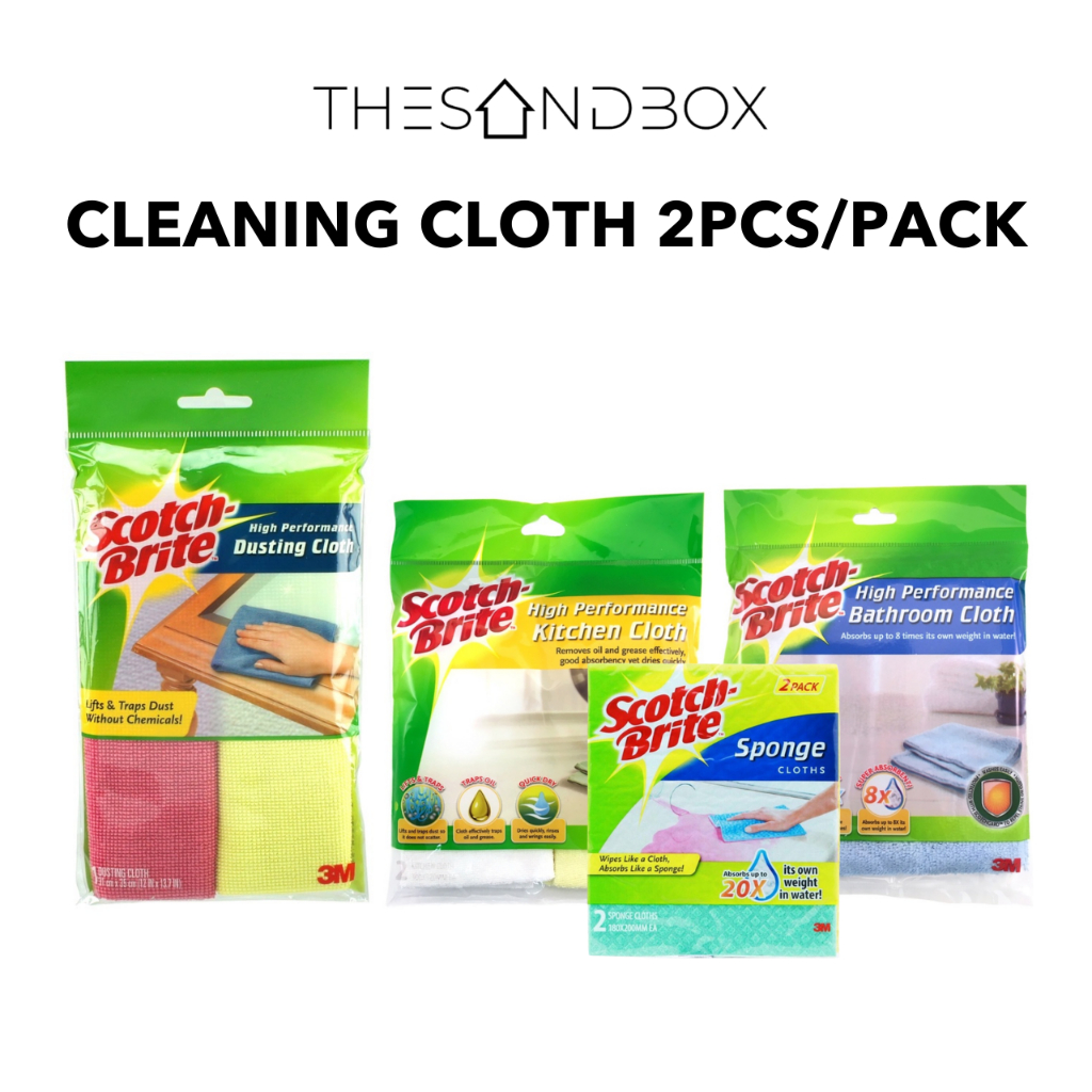 3M Scotch Brite Cleaning Cloth 2pcs/pack [ Dusting Kitchen Bathroom ...