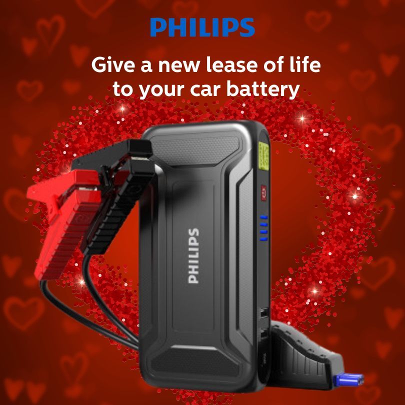 Philips Car Jump Starter | Portable Power Bank & Torch Light | 1 Year ...