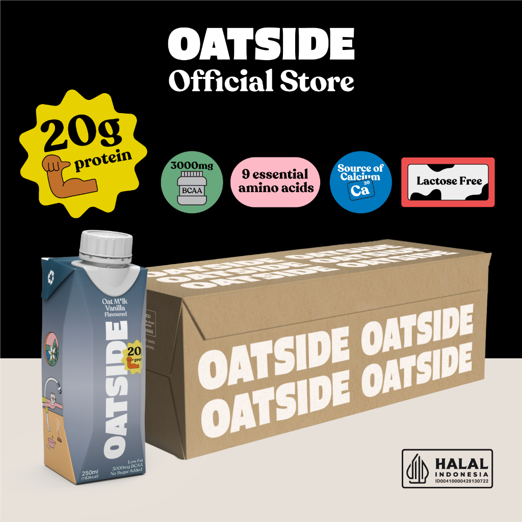 OATSIDE Protein Vanilla Oat Milk 250ml x 24 [1 Case] - 20g Protein ...