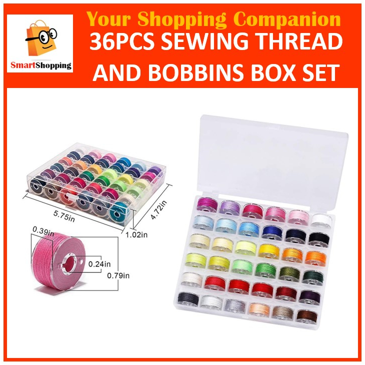 36 Rolls Assorted Colors For Sewing Bobbins with Polyester Sewing ...