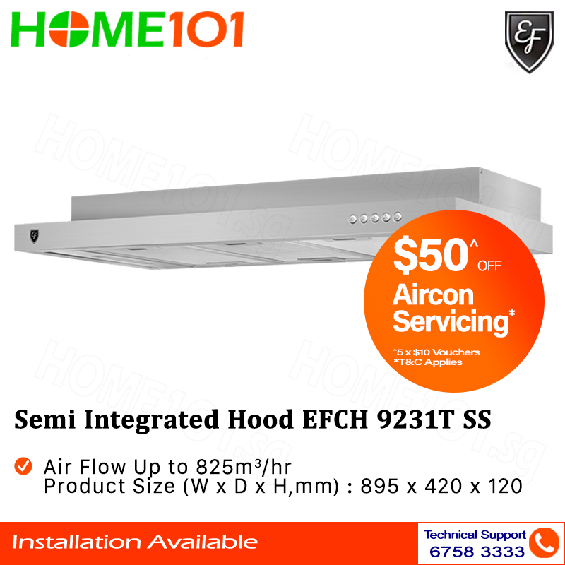 EF Semi Integrated Hood 90cm EFCH 9231T SS | Shopee Singapore