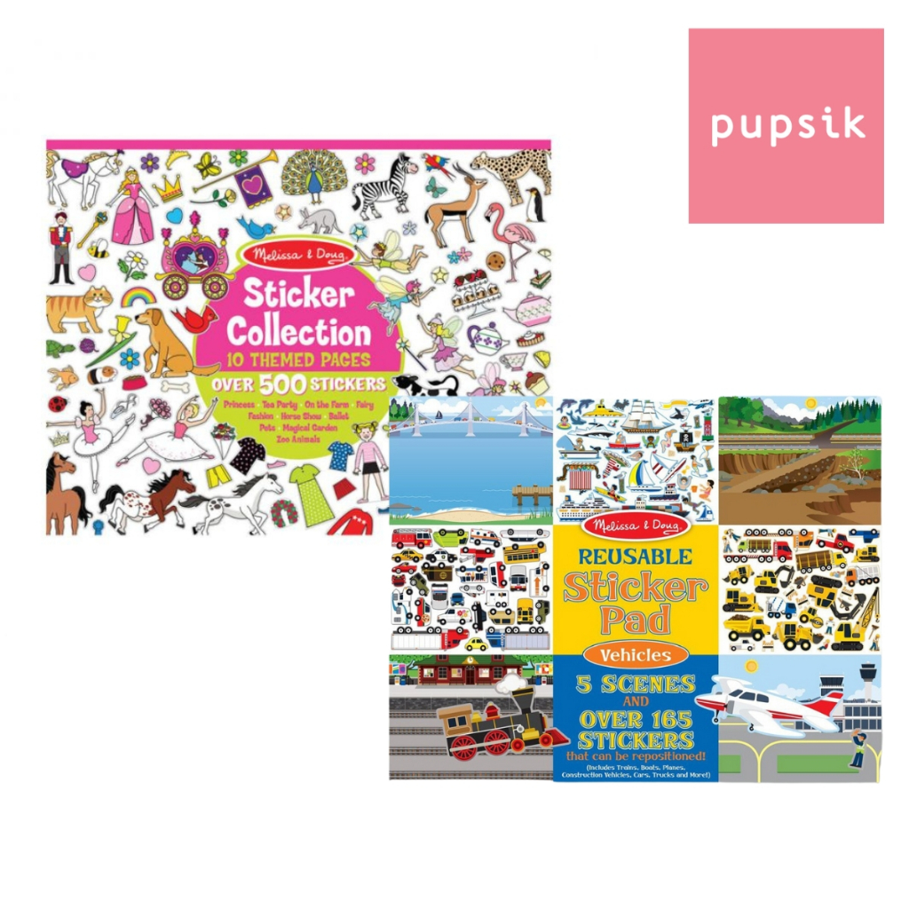 Melissa & Doug Reusable Sticker Pad / Sticker Collection Book (9 Types ...