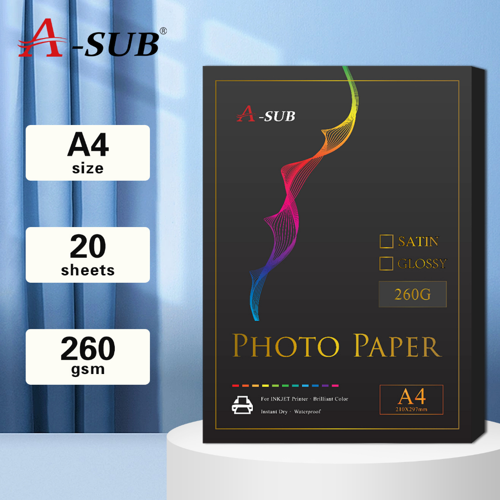 【RC Photo Paper】 A-SUB Resin Coated Photo Paper 260gsm A4 Waterproof ...