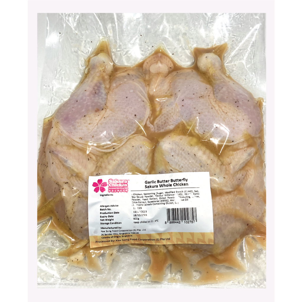 Fresh Sakura Butterfly Chicken Garlic Butter – 900g [Non-Halal ...